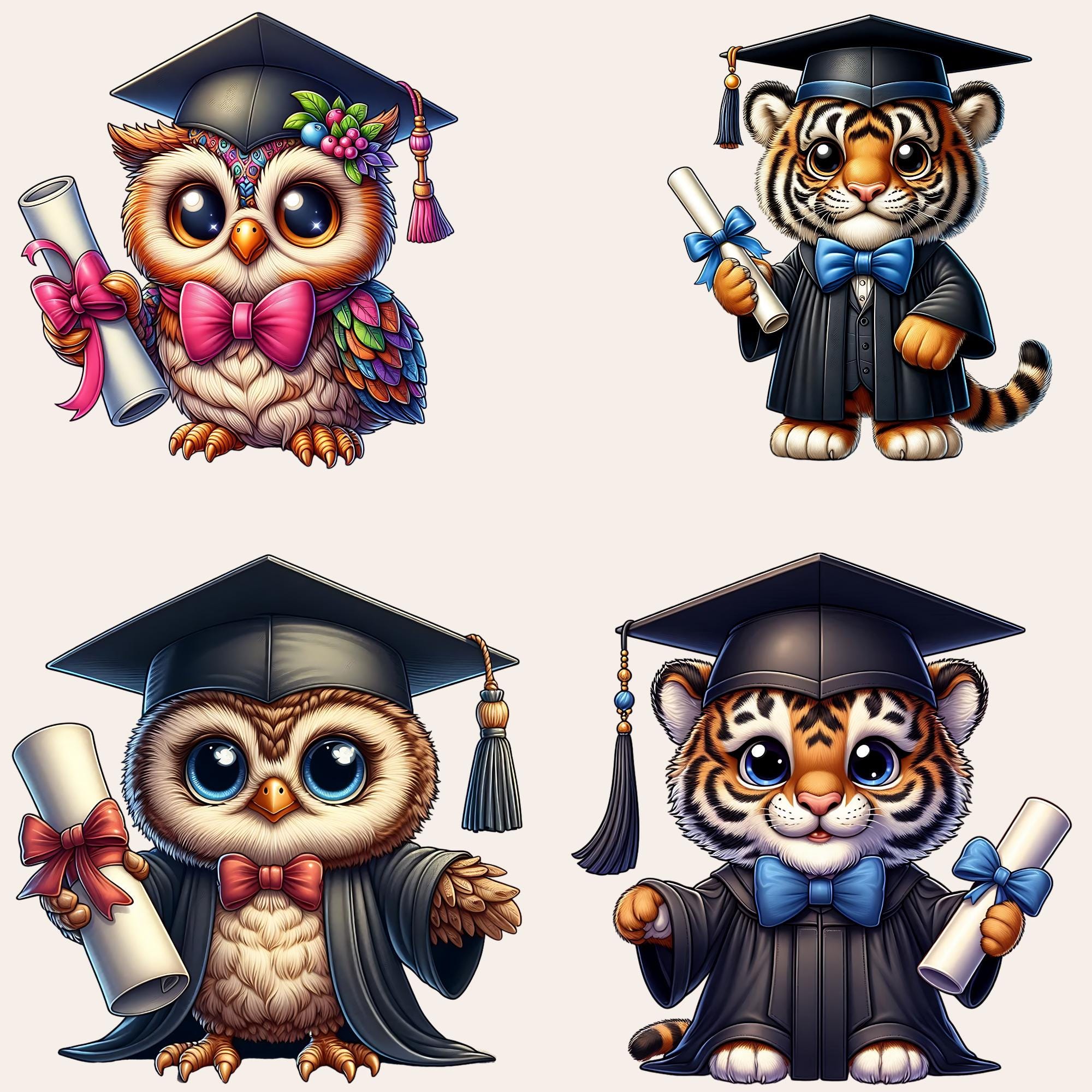 22 Graduation Animals Clipart, School Graduation Animals Clipart ...