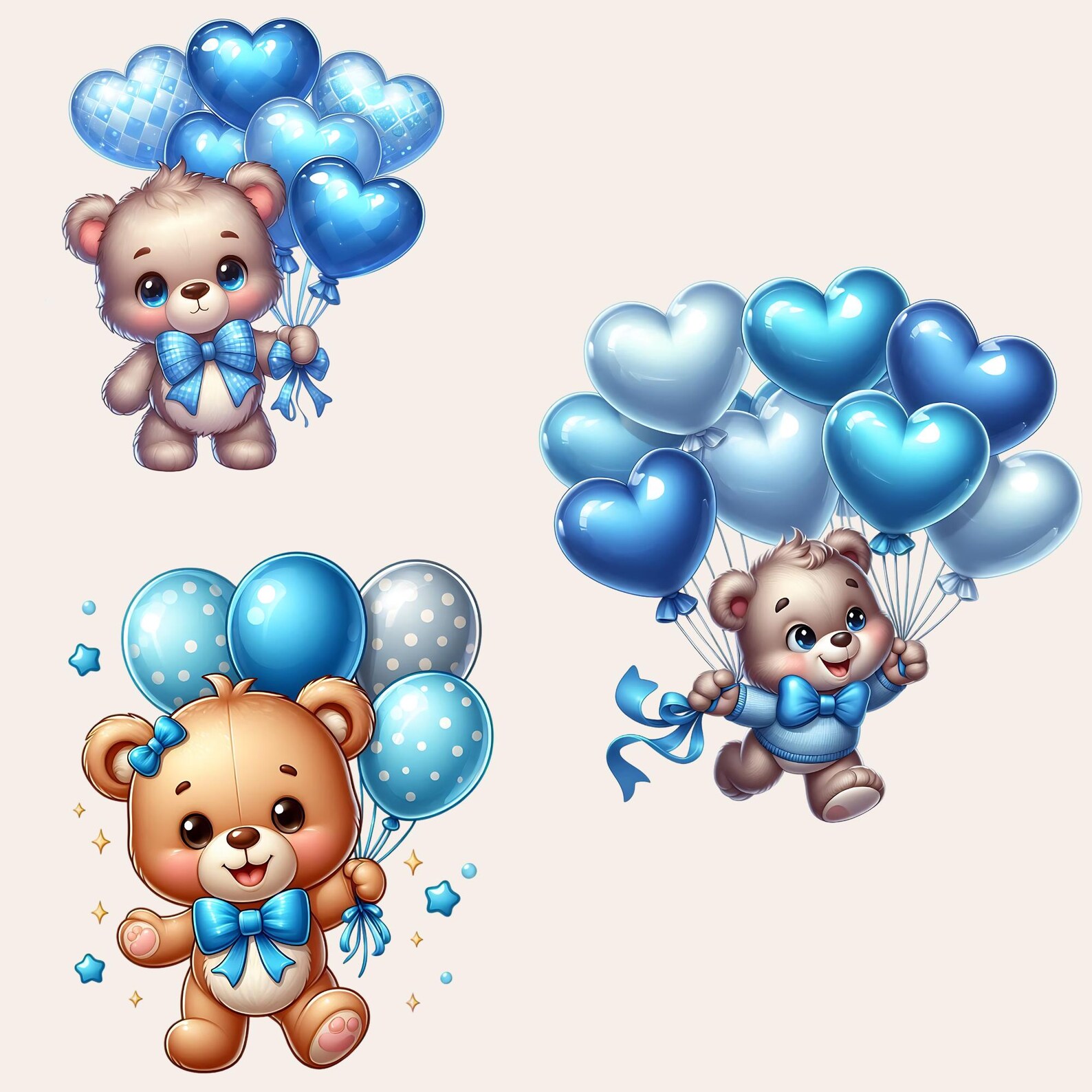 18 Blue Teddy Bear With Balloons Clipart, Cute Teddy Bear Clipart ...