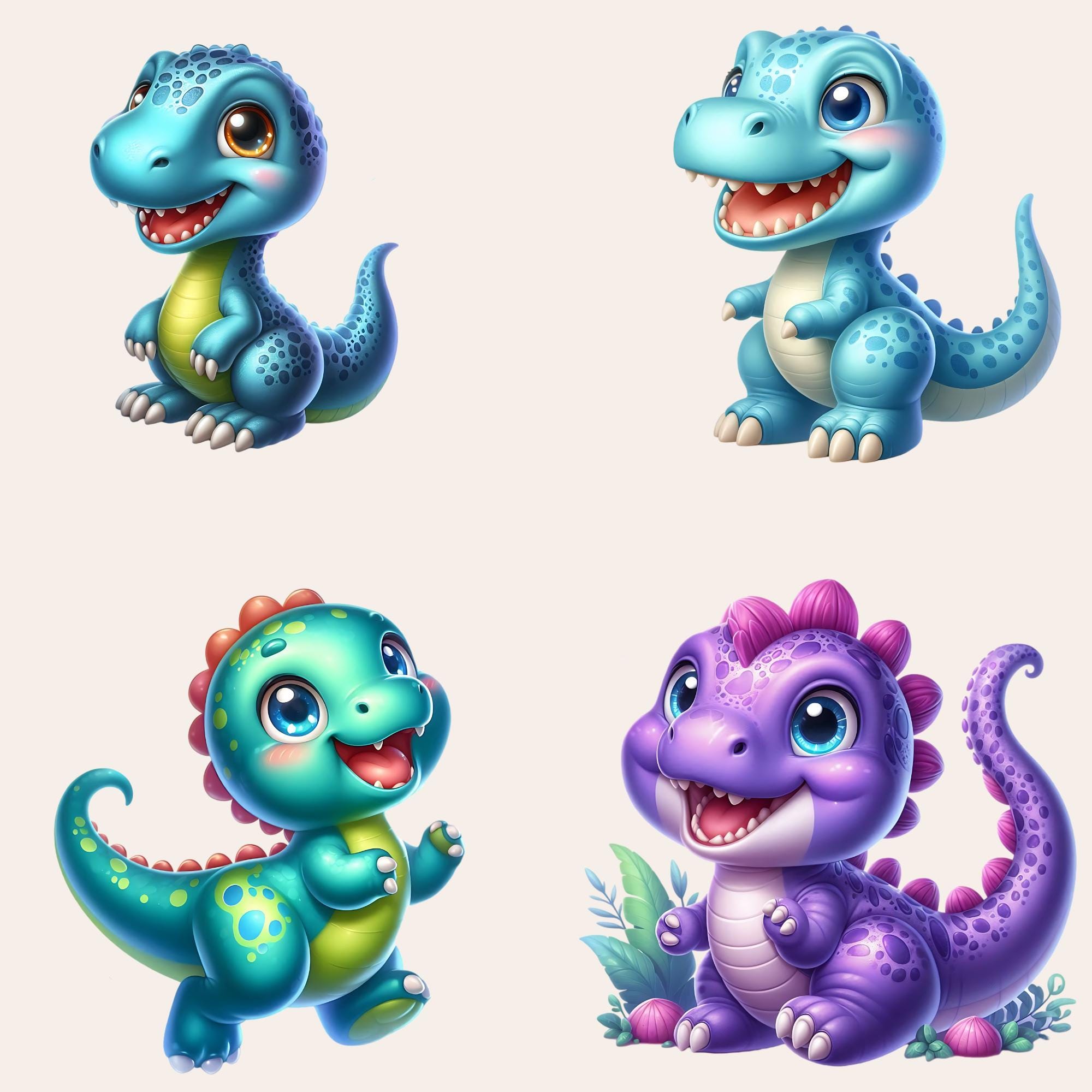 25 Dinosaurs Clipart Bundle, Cute Dinosaur Clipart, Dinosaur ...