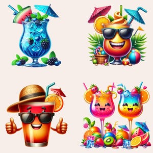 23 Tropical Cocktail Clipart, Cocktails Clipart Bundle, Summer Drinks ...