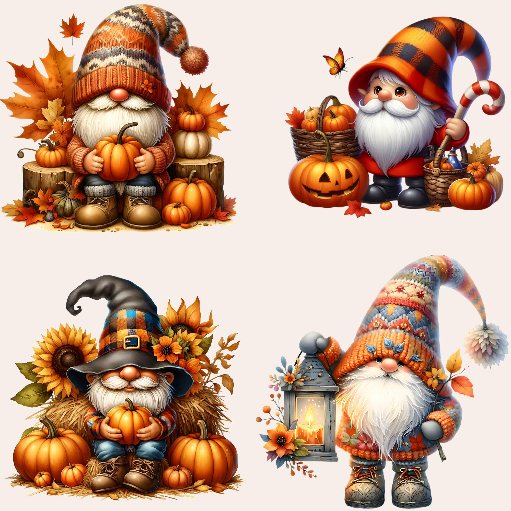 22 Fall Gnome Clipart, Autumn Gnome Clipart, Fall Gnome PNG, Pumpkin ...
