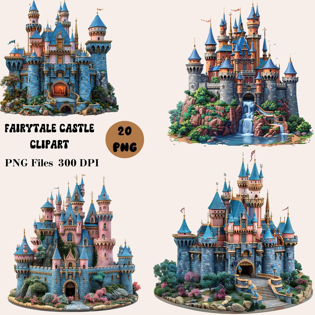 20 Fairytale Castle Clipart, Princess Castle PNG, Magical Castle ...