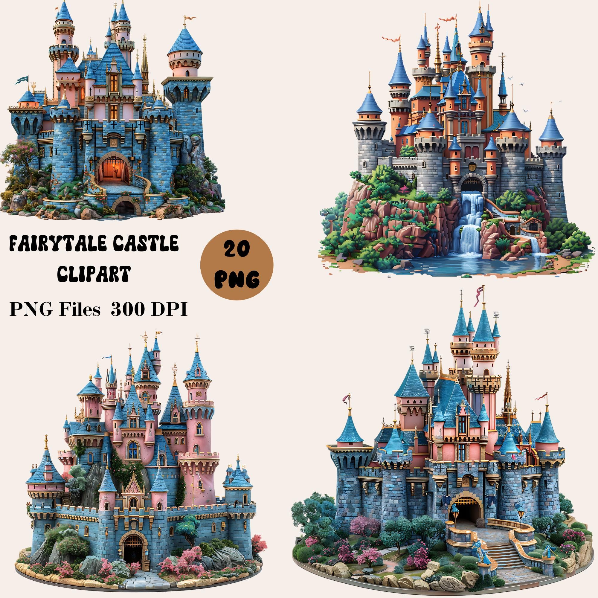 20 Fairytale Castle Clipart, Princess Castle PNG, Magical Castle ...