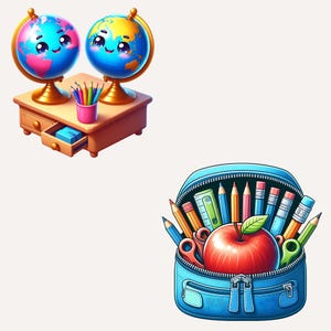 14 Back to School Supplies Clipart, School Supplies PNG Bundle, School ...