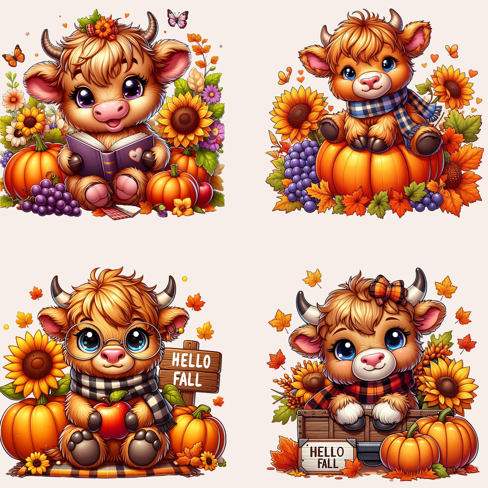 30 Cute Fall Animals Clipart, Autumn Baby Animals PNG, Fall Woodland ...