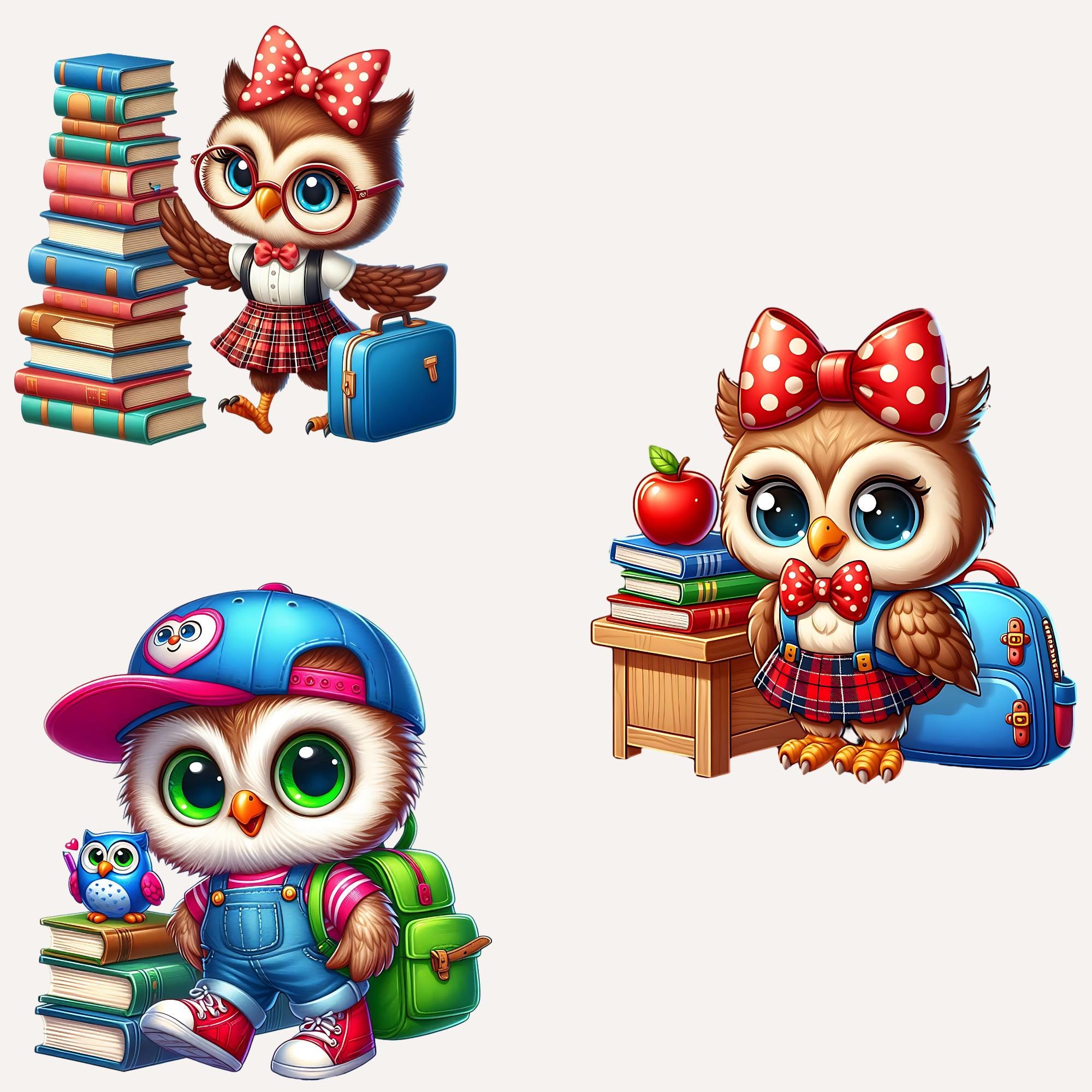 13 School Owl Clipart, Back to School Clipart, Cute School Owl PNG ...