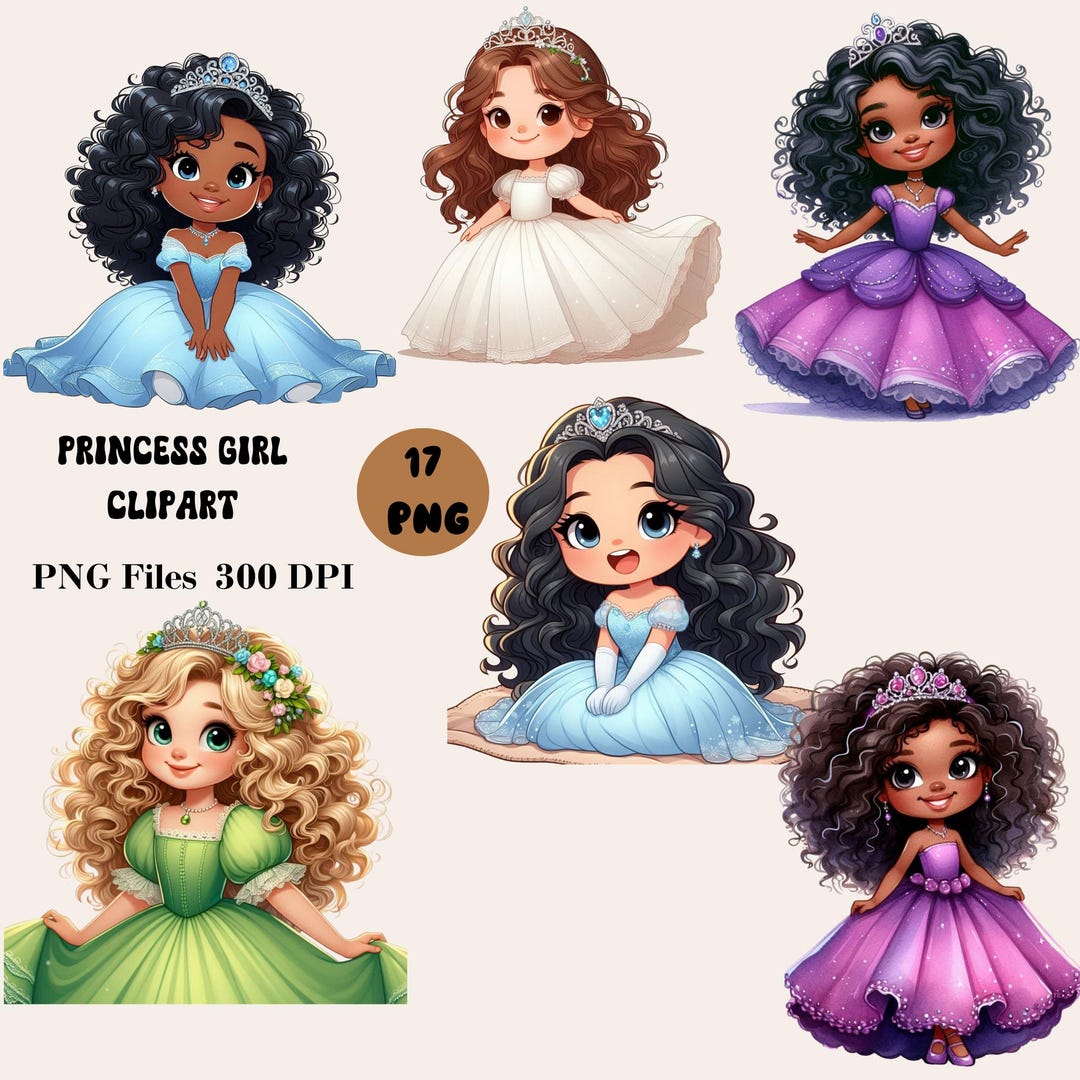 17 Princess Girl Clipart, Cute Princess PNG, Little Princess Clipart ...