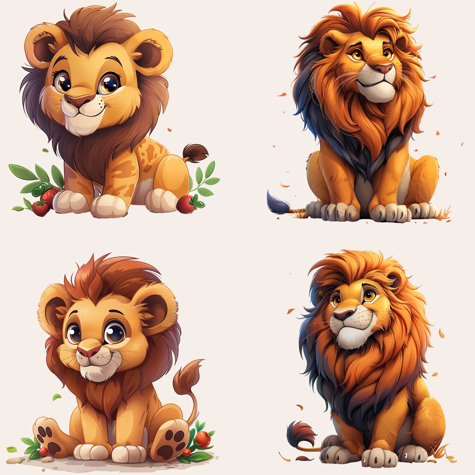 36 Lion Clipart PNG, Lions Clipart Bundle, Safari Animals PNG, Lion ...