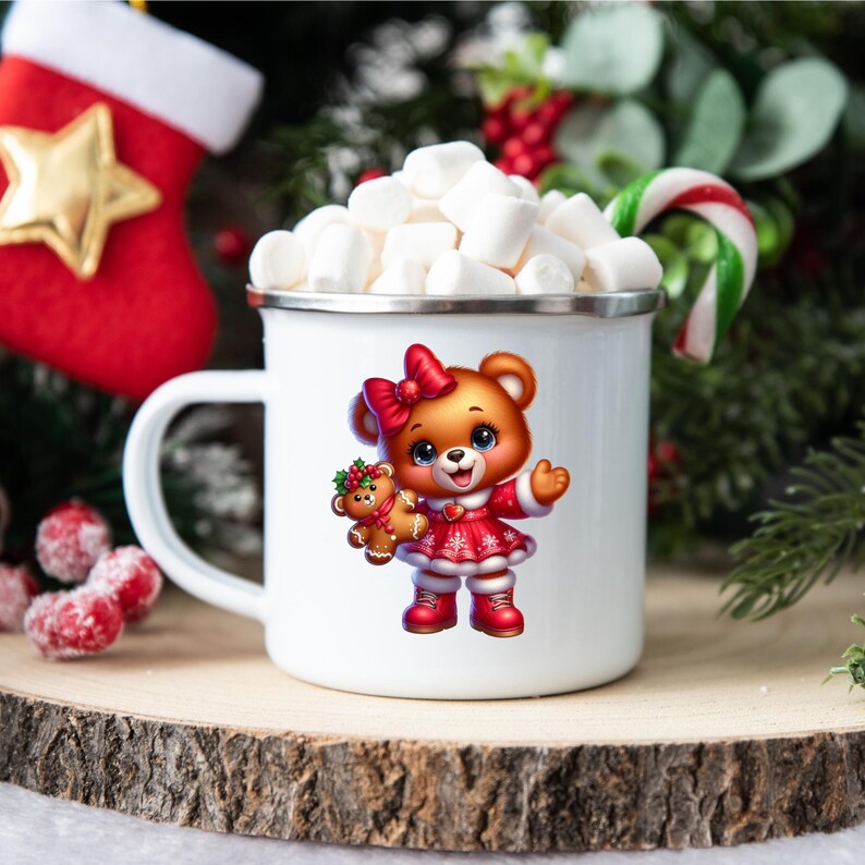 21 Christmas Teddy Bear Clipart, Winter Teddy Bear PNG, Holiday Teddy ...