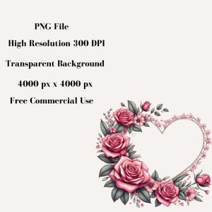 17 Valentine's Day Frames Clipart, Heart Floral Frame Clipart, Heart ...