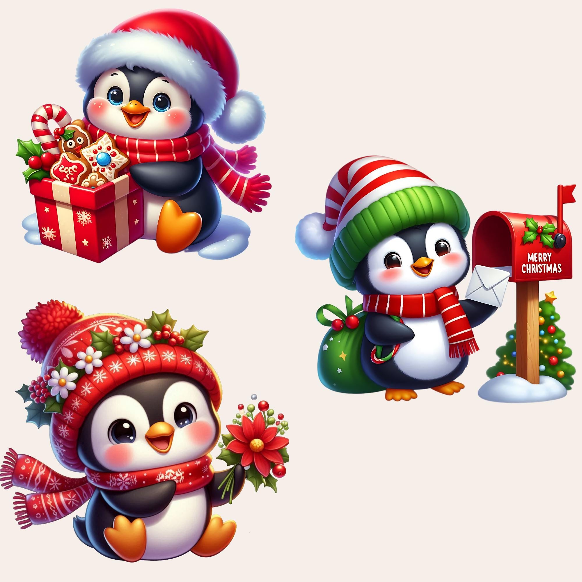 15 Christmas Penguin Clipart, Winter Penguin PNG, Xmas Penguin Clipart ...