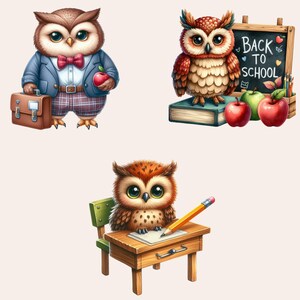 21 Back to School Owl Clipart, Cute School Owl Clipart, Educational Owl ...
