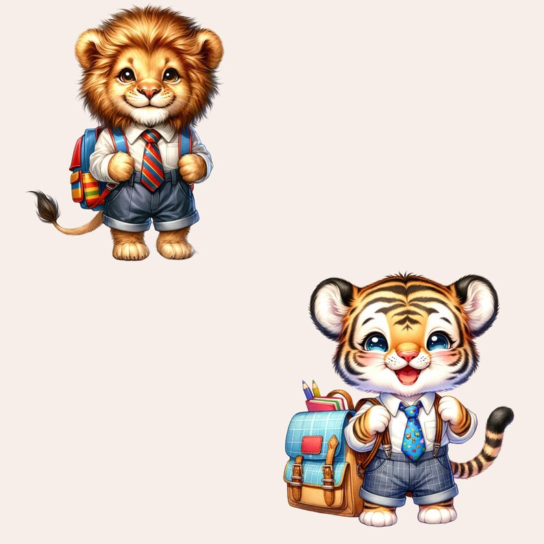 26 Back to School Animals Clipart, Cute School Animals Clipart, Back to ...