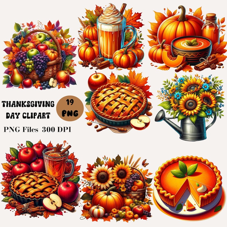 19 Thanksgiving Day Clipart, Thanksgiving Table PNG, Fall Thanksgiving ...