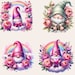 21 Pastel Gnomes Clipart Bundle, Floral Gnome Clipart, Cute Gnome PNG ...