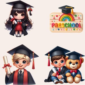 21 Graduation Boys and Girls Clipart, Preschool Graduation Clipart ...
