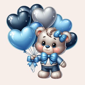 18 Blue Teddy Bear With Balloons Clipart, Cute Teddy Bear Clipart ...