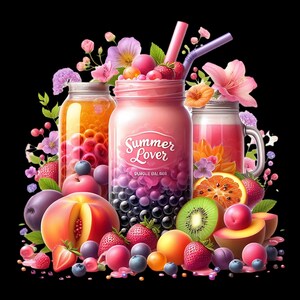 24 Summer Bubble Tea Clipart, Bubble Tea PNG Bundle, Cute Boba Tea ...
