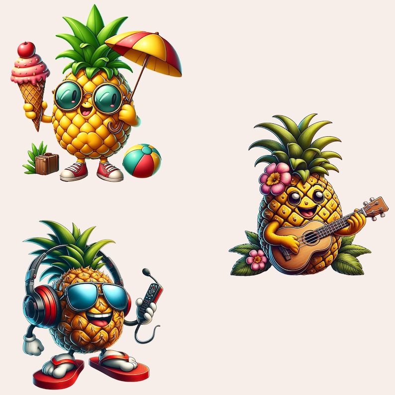 22 Funny Pineapple Clipart, Cute Pineapple Clipart, Funny Summer Fruits ...