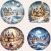 24 Round Christmas Landscape Clipart, Christmas Scene Clipart, Winter ...