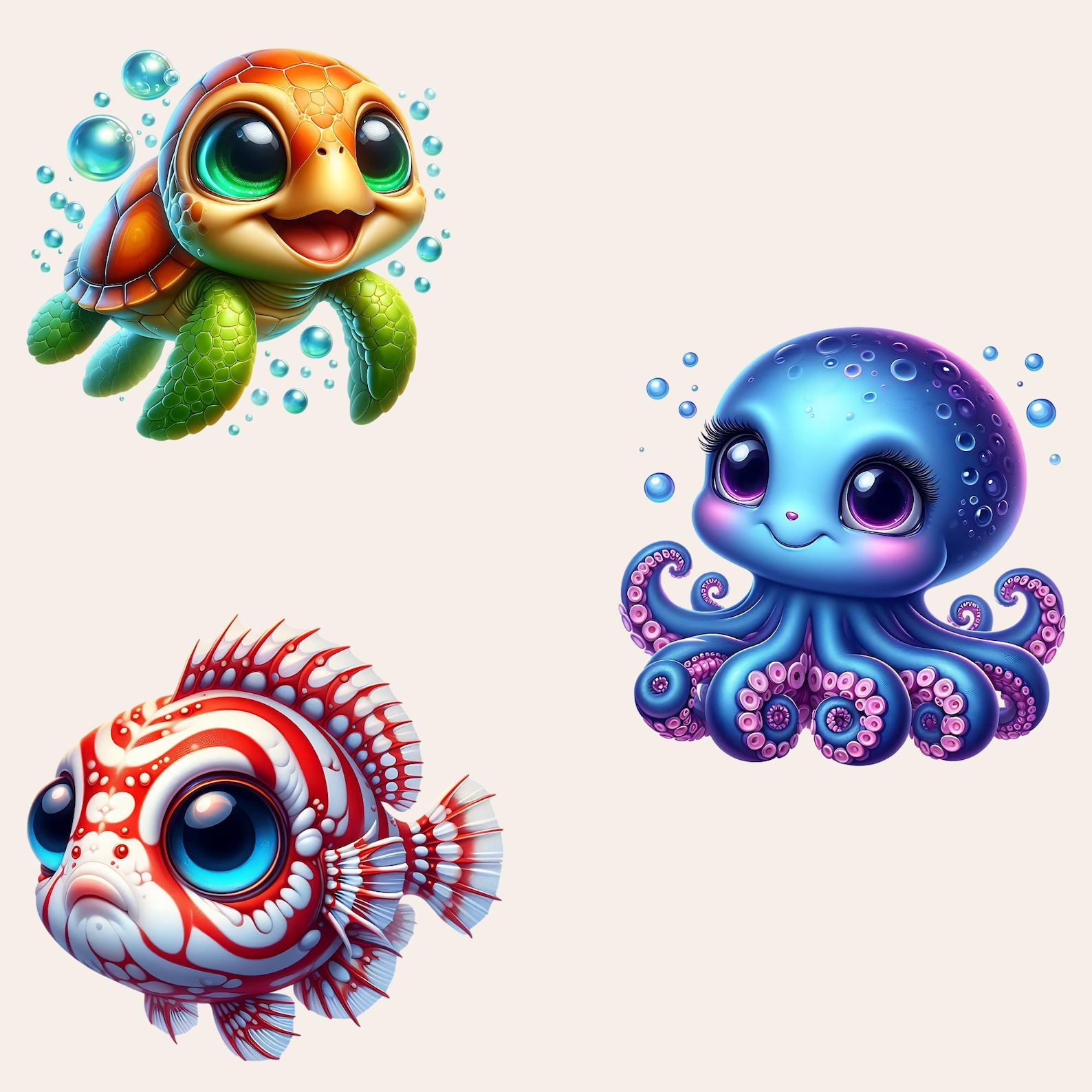 25 Cute Sea Animals Clipart, Ocean Animals Clipart, Under the Sean ...