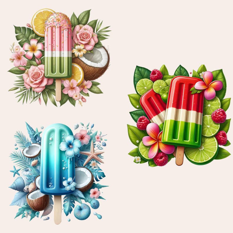 19 Summer Popsicle Clipart, Cute Summer Popsicle PNG, Summer Ice Cream ...