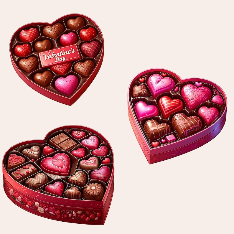 18 Valentine’s Day Chocolate Box Clipart, Valentine's Chocolates PNG ...