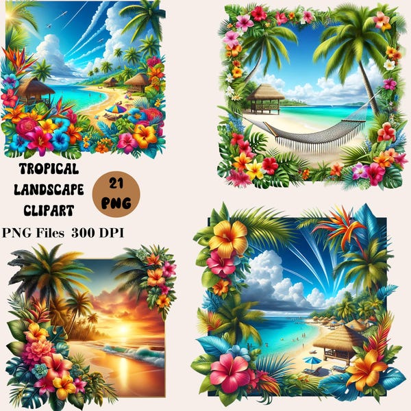 Landscape Art Tropical - Etsy UK