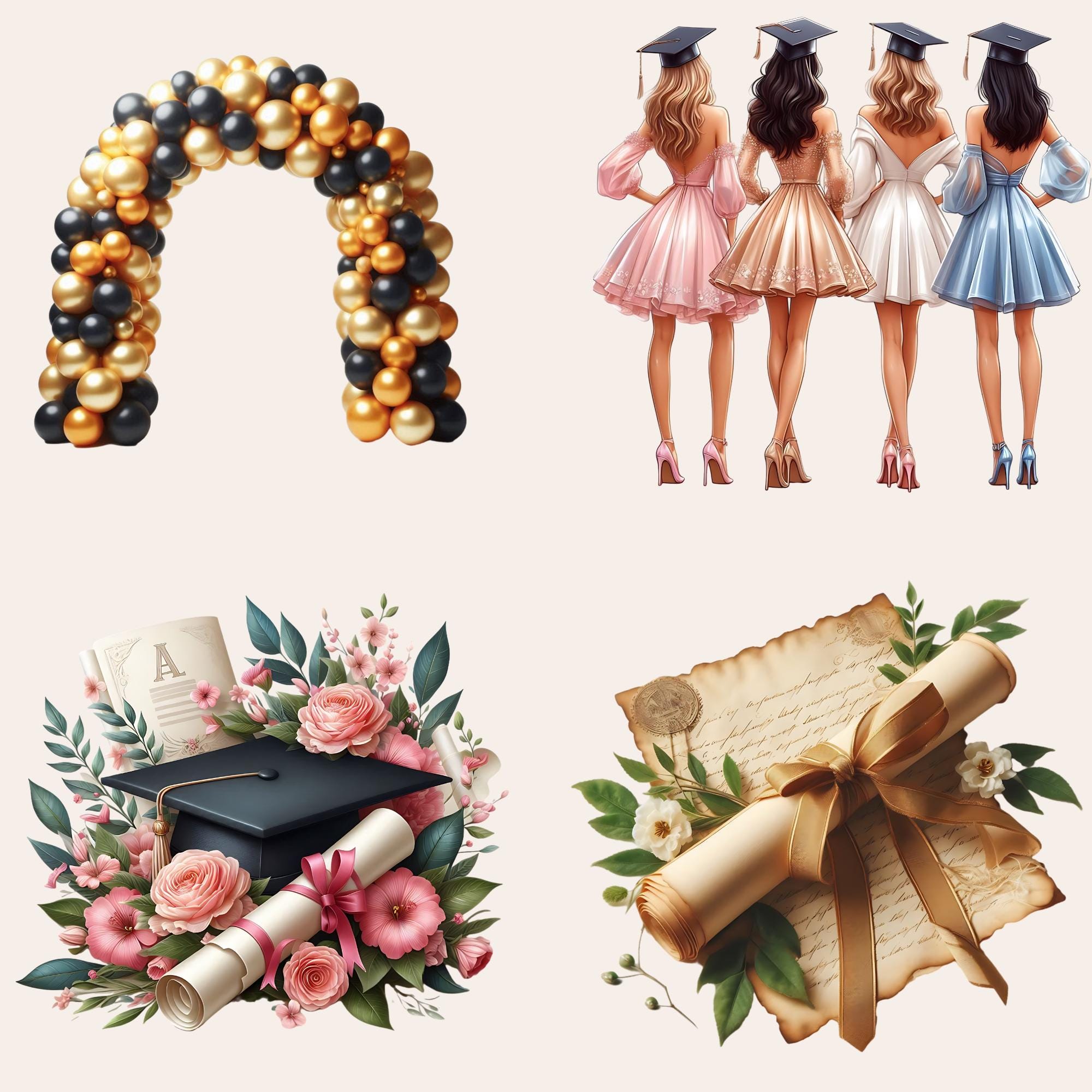 35 Graduation Clipart Bundle, Graduation PNG Bundle, Graduation Girl ...