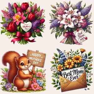 20 Mother's Day Clipart Bundle, Best Mom Ever Clipart, Mother's Day ...