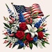 20 Patriotic Flowers Clipart, 4th of July Flower Clipart, Patriotic ...
