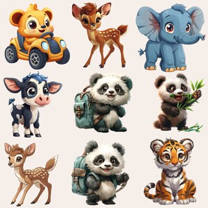 50 Jungle Animals Clipart Bundle, Jungle Animals PNG, Funny Animals ...