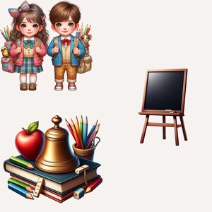 14 Back to School Supplies Clipart, School Supplies PNG Bundle, School ...