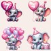 23 Birthday Elephant Clipart, Pink Elephant Clipart, Cute Elephant With ...