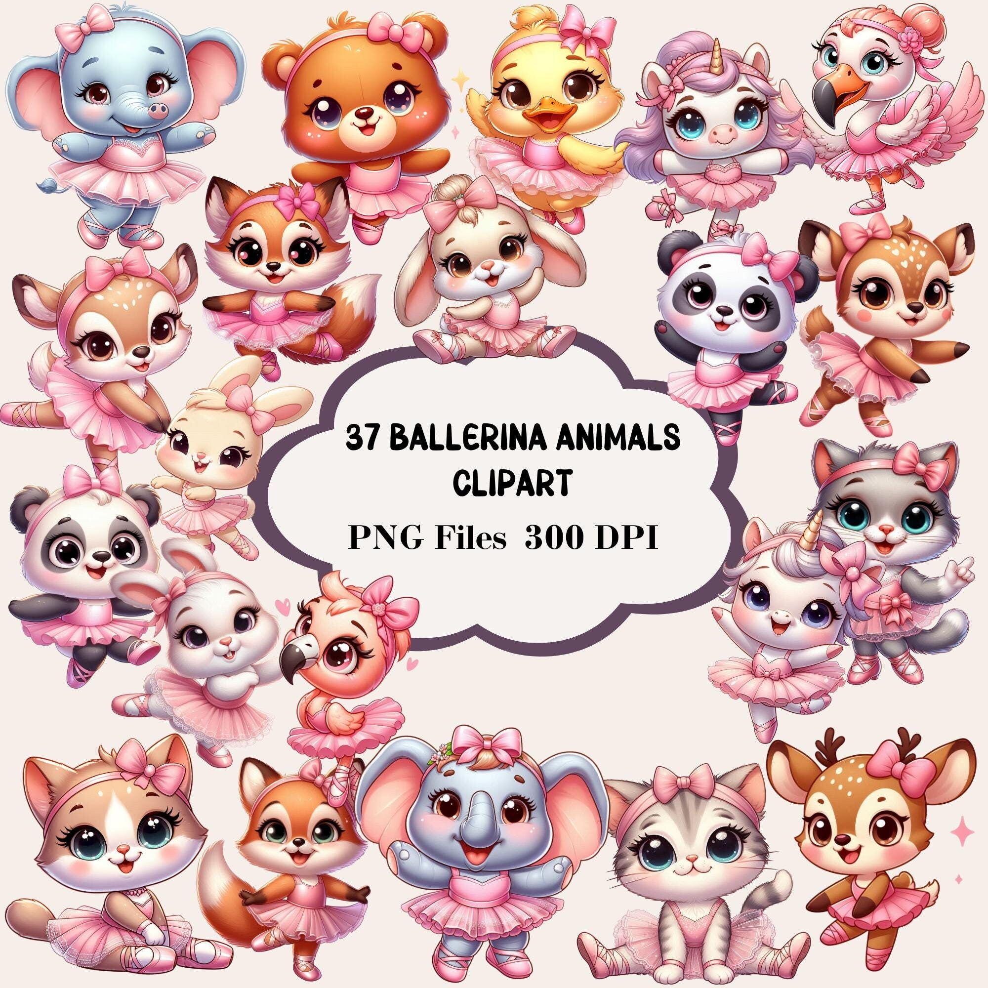 37 Ballerina Animals Clipart, Cute Dancing Animals Clipart, Ballerina ...