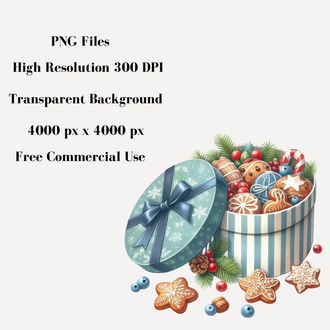 15 Christmas Cookies Clipart, Christmas Cookies Box PNG, Cute Christmas ...