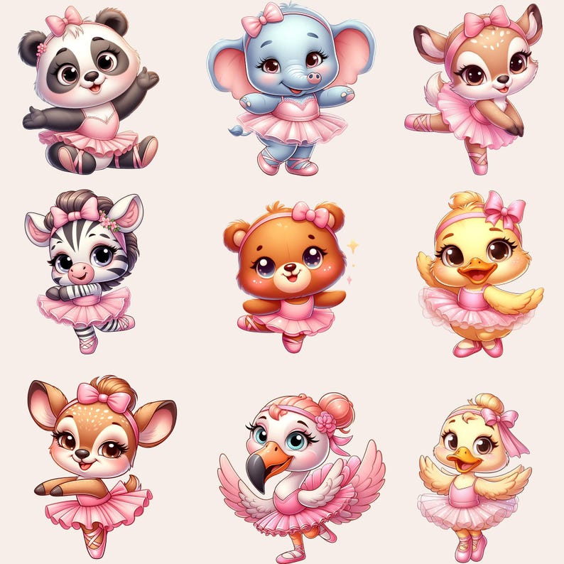 37 Ballerina Animals Clipart, Cute Dancing Animals Clipart, Ballerina ...