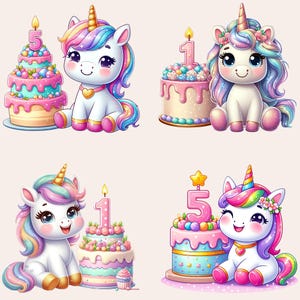 23 Birthday Unicorn Clipart, Birthday Unicorn PNG, Cute Unicorn Clipart ...