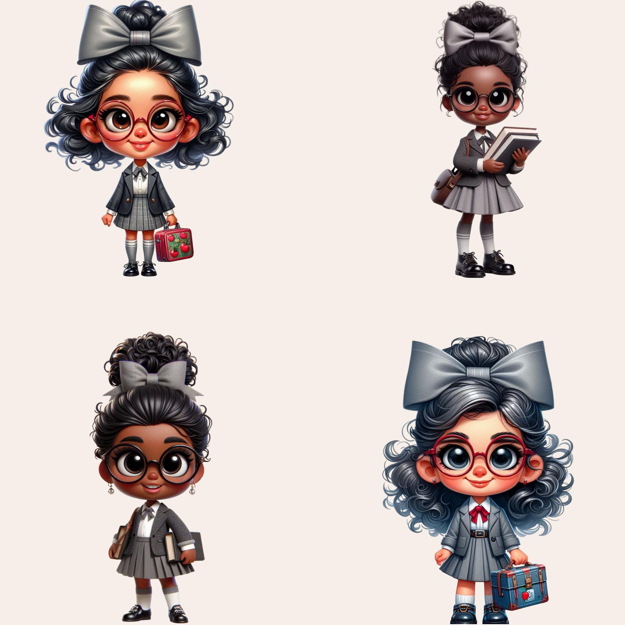 21 School Girl Clipart Bundle, Back to School Clipart, Student Girl ...