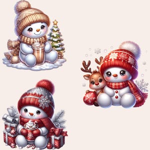 14 Cute Snowman Clipart, Festive Snowman Clipart, Christmas Clipart ...