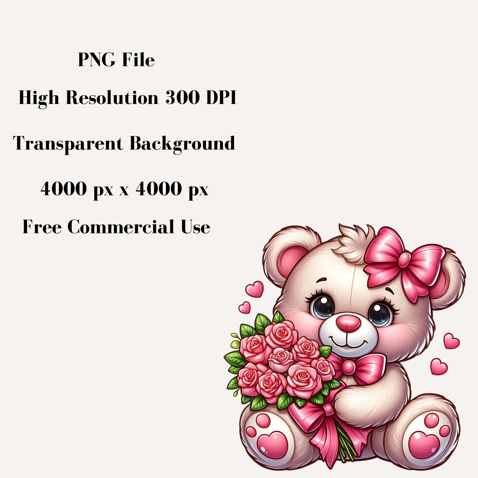 21 Valentine's Teddy Bear Clipart, Pink Valentines Tedy Bear PNG, Love ...