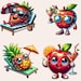 22 Funny Summer Fruits Clipart, Cute Fruits Clipart, Summer Clipart ...