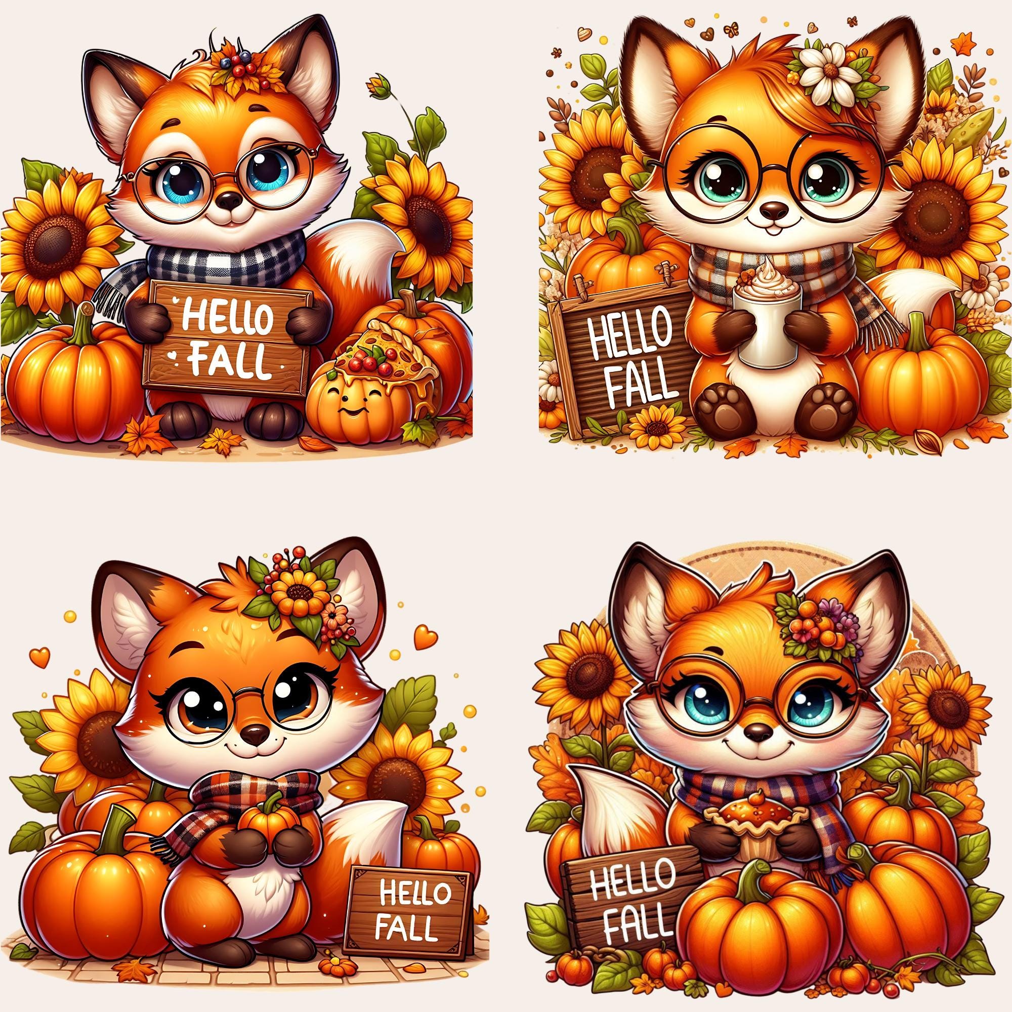 30 Cute Fall Animals Clipart, Autumn Baby Animals PNG, Fall Woodland ...