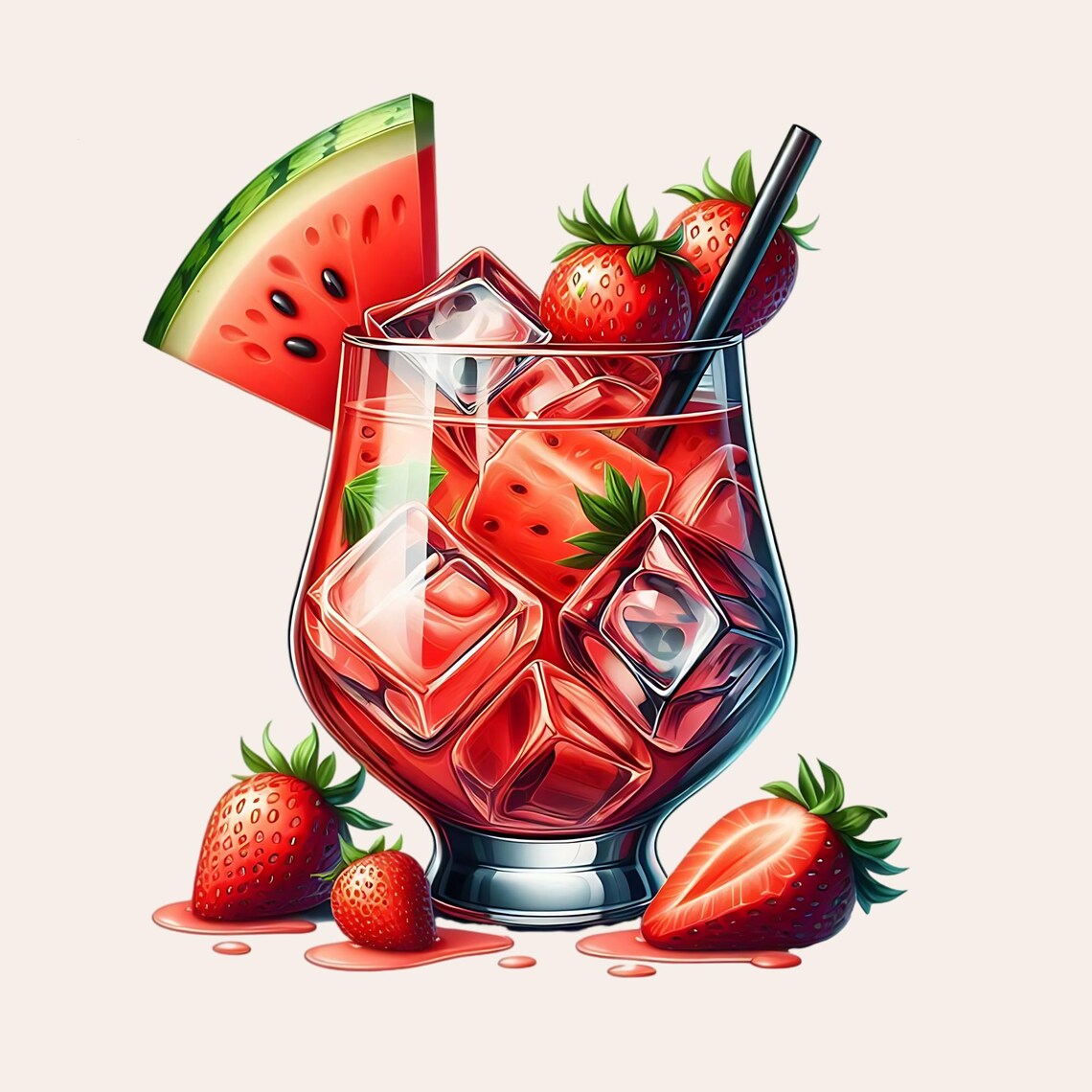 15 Summer Watermelon Clipart, Watermelon PNG Bundle, Summer Fruits ...