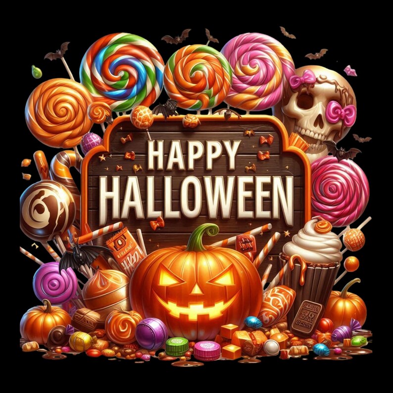 23 Halloween Candy Clipart Bundle, Halloween Candy Shop PNG, Halloween ...