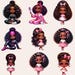 85 Chibi Girl Clipart Bundle, Afro American Chibi Girl PNG, Chibi Doll ...