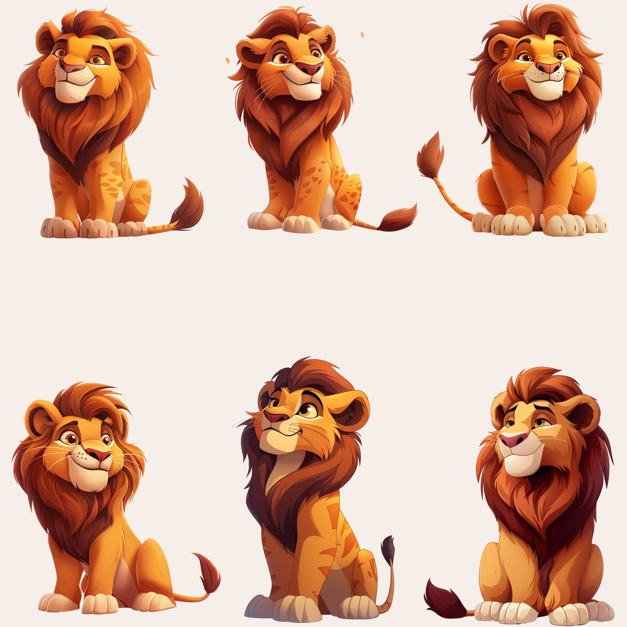 36 Lion Clipart PNG, Lions Clipart Bundle, Safari Animals PNG, Lion ...