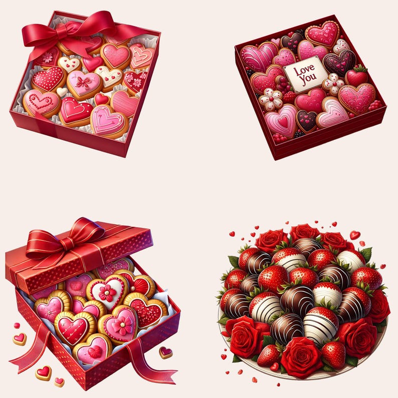 21 Valentine's Day Cookies Clipart, Sweet Valentines Collection Clipart ...