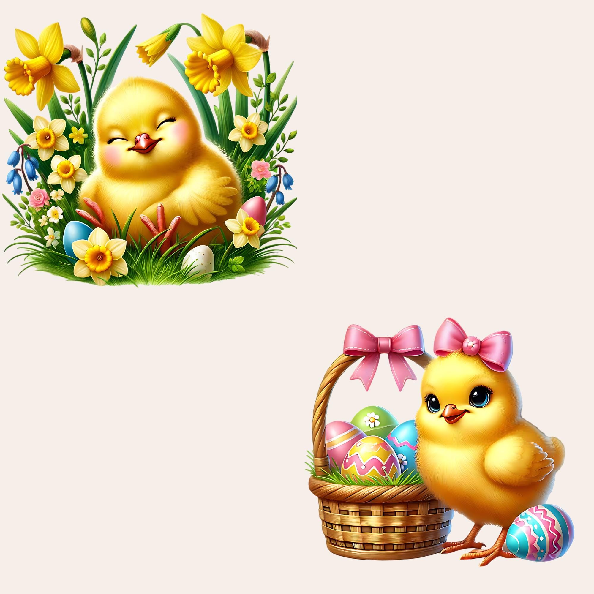 15 Easter Chicks Clipart, Cute Baby Chicks Clipart, Easter Chicks With ...