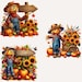 20 Autumn Scarecrow Clipart, Fall Scarecrow PNG Bundle, Charming ...
